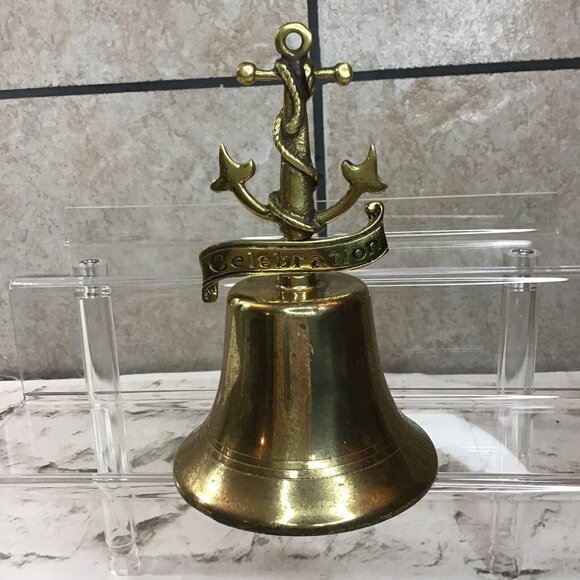 Other | Celebration Handheld Brass Bell Nautical Ship Anchor Theme ...